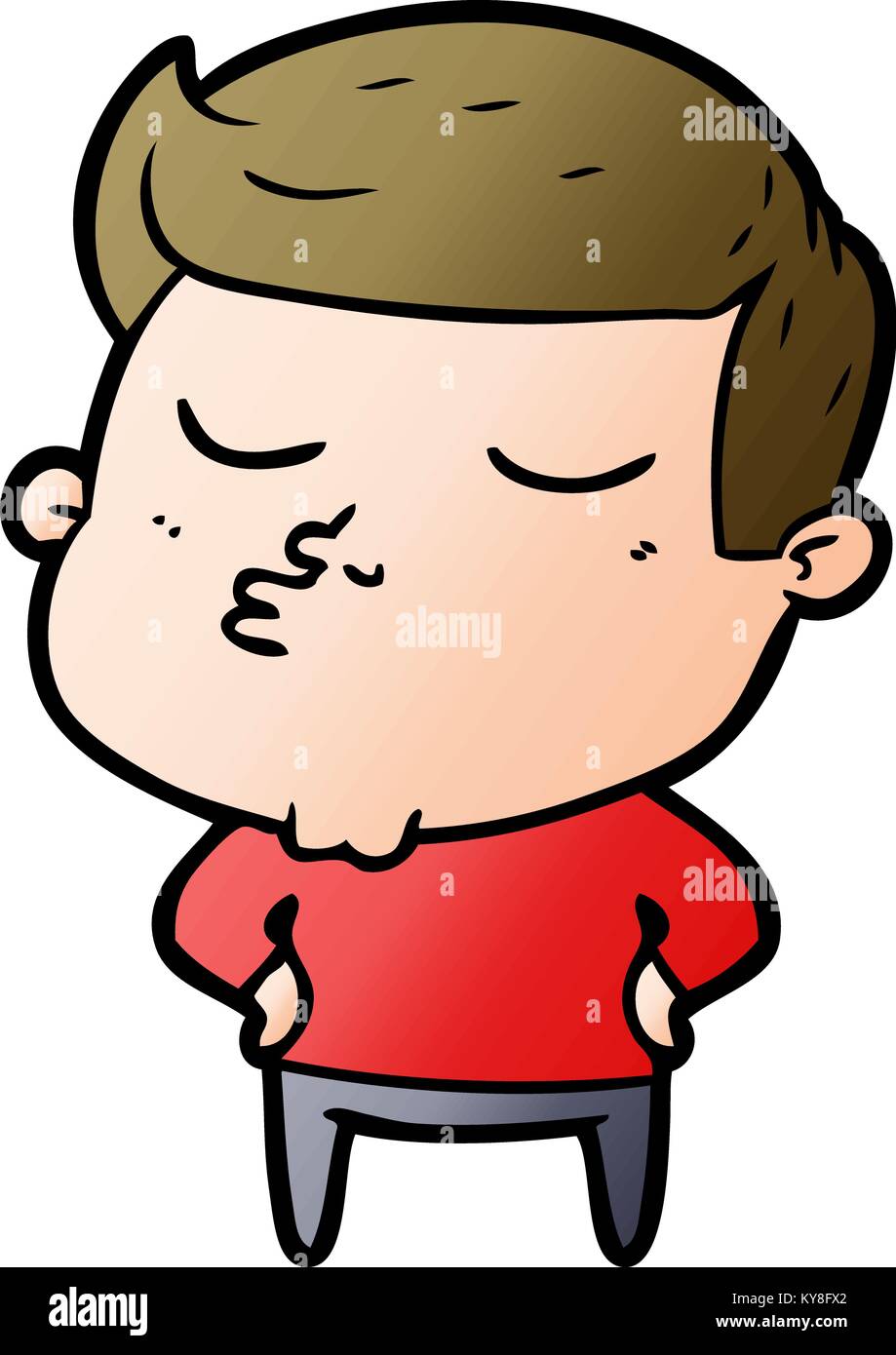 cartoon model guy pouting Stock Vector Image & Art - Alamy