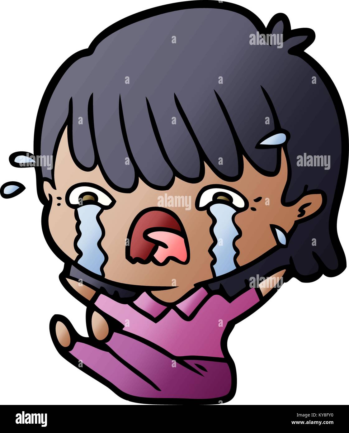 cartoon girl crying Stock Vector Image & Art - Alamy
