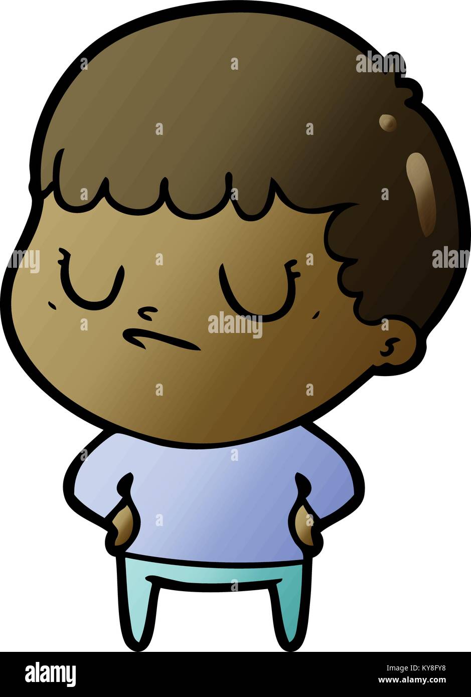 cartoon grumpy boy Stock Vector Image & Art - Alamy