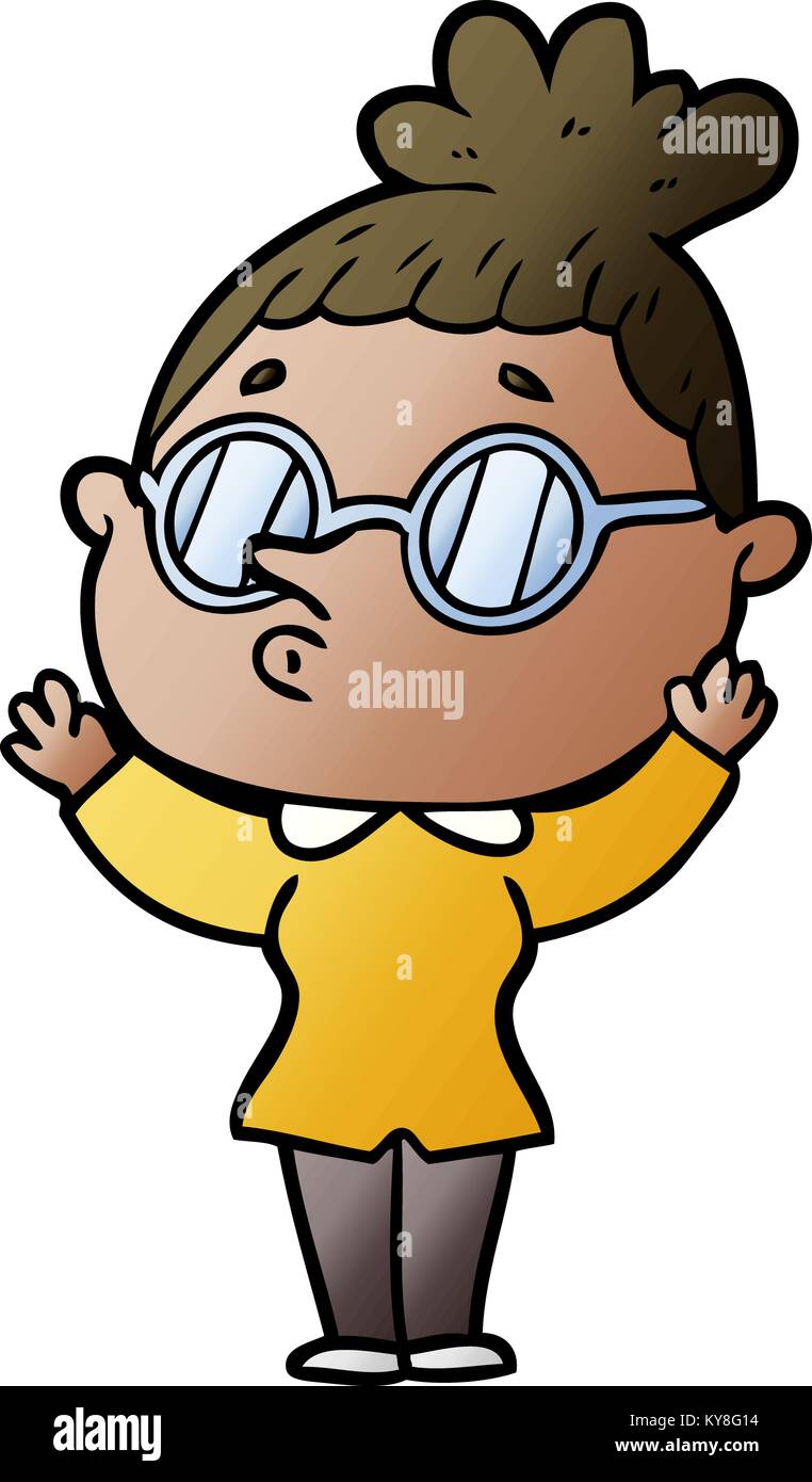 cartoon woman wearing glasses Stock Vector Image & Art - Alamy