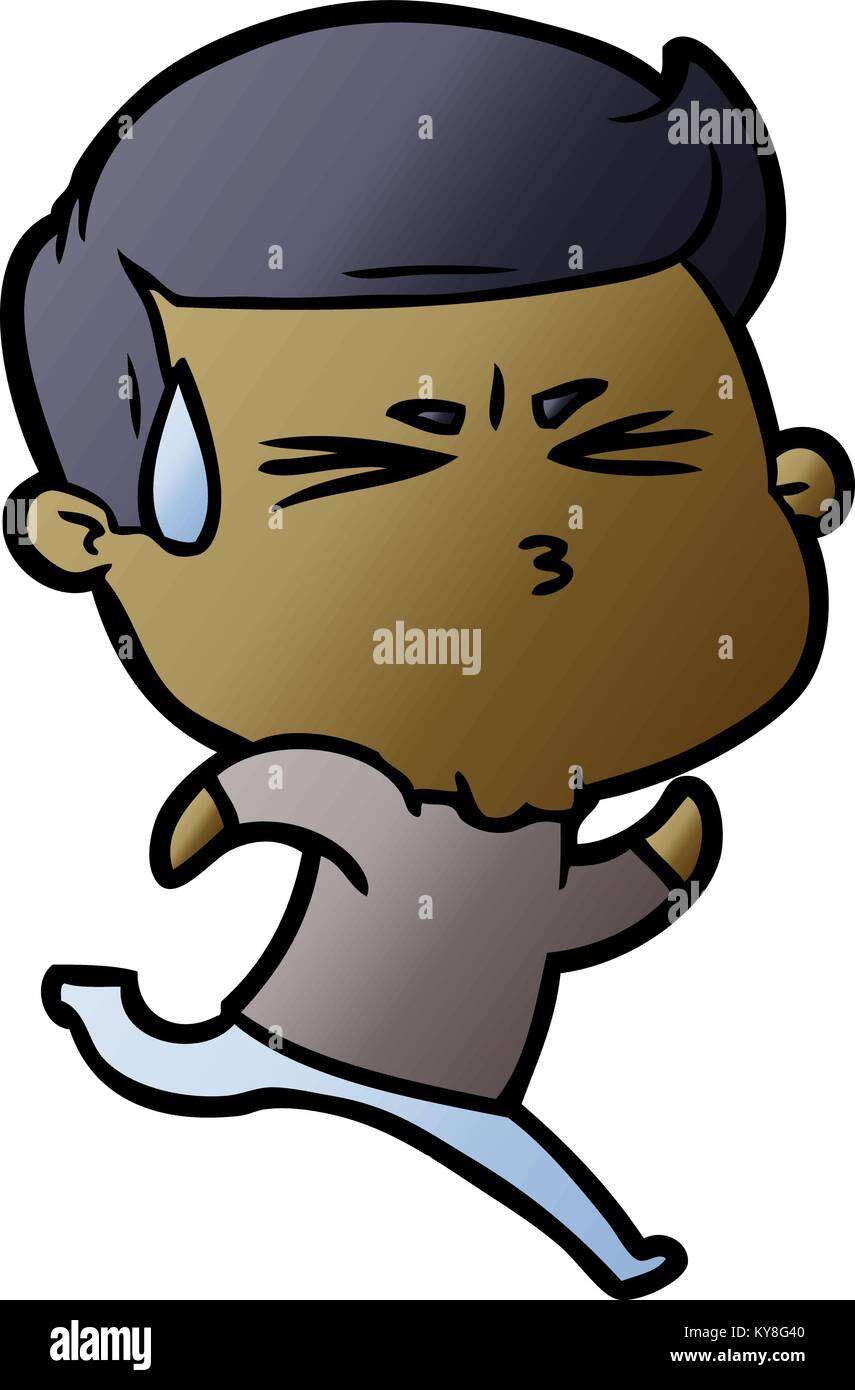 cartoon man sweating Stock Vector Image & Art - Alamy