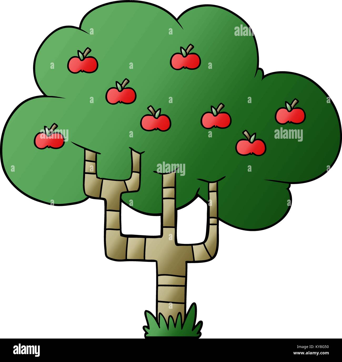 cartoon apple tree Stock Vector Image & Art - Alamy