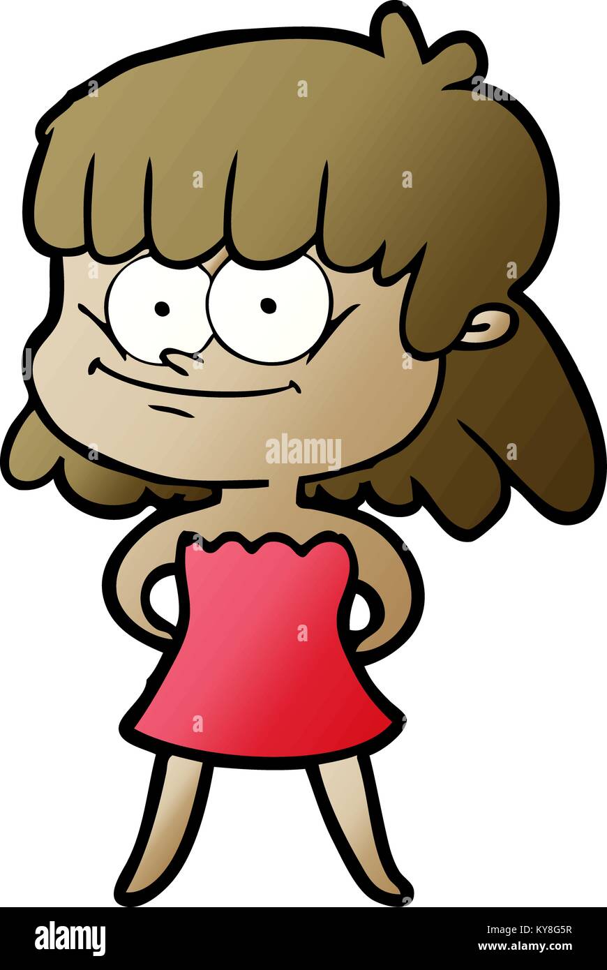 cartoon smiling woman Stock Vector Image & Art - Alamy