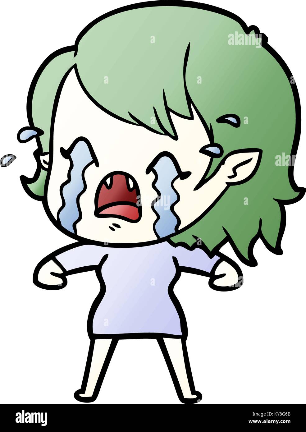 cartoon crying vampire girl Stock Vector Image & Art - Alamy