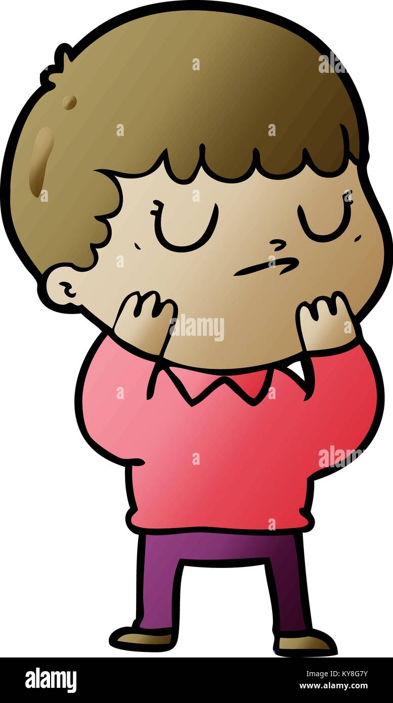 cartoon grumpy boy Stock Vector Image & Art - Alamy