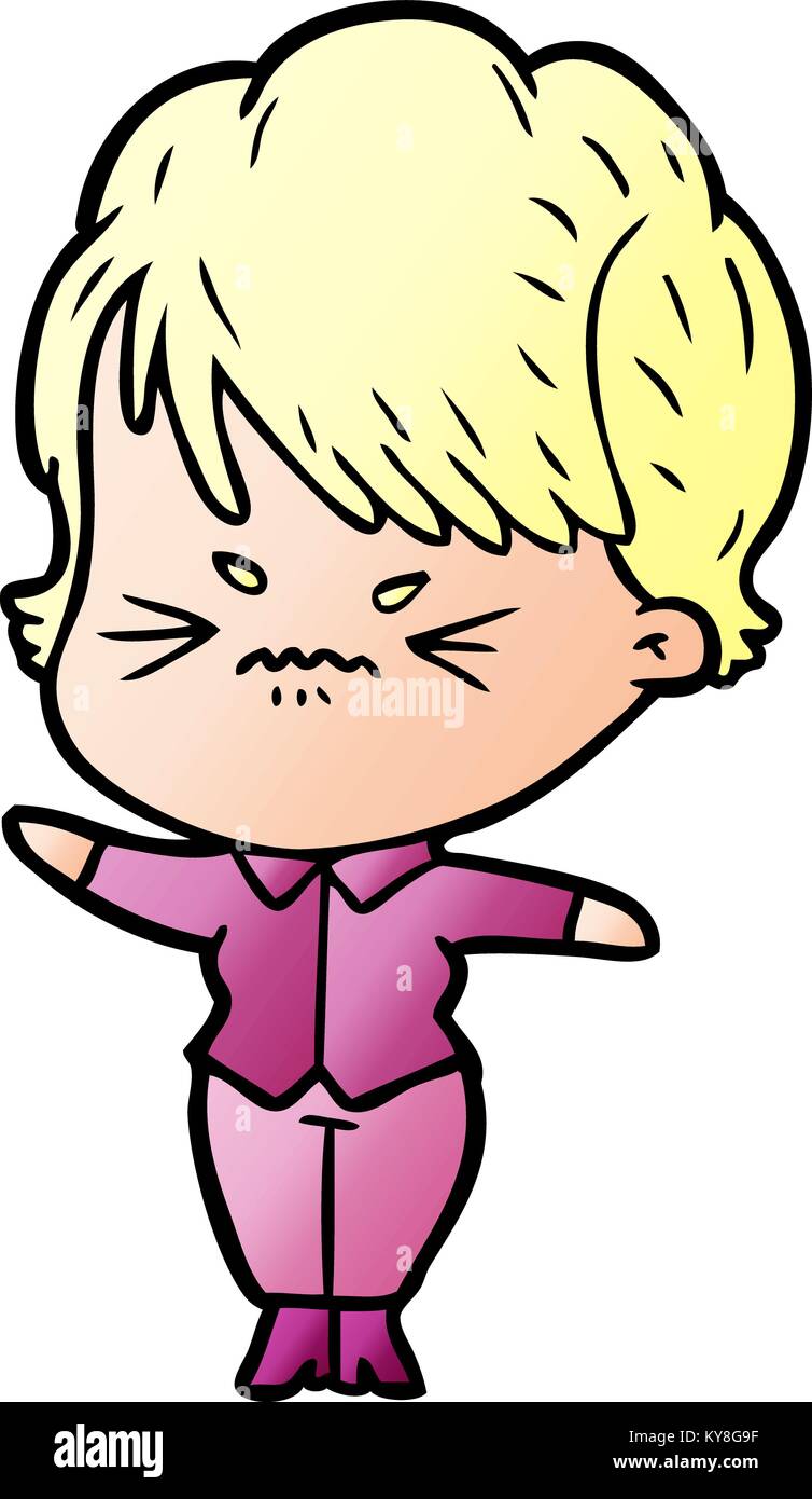 cartoon frustrated woman Stock Vector Image & Art - Alamy