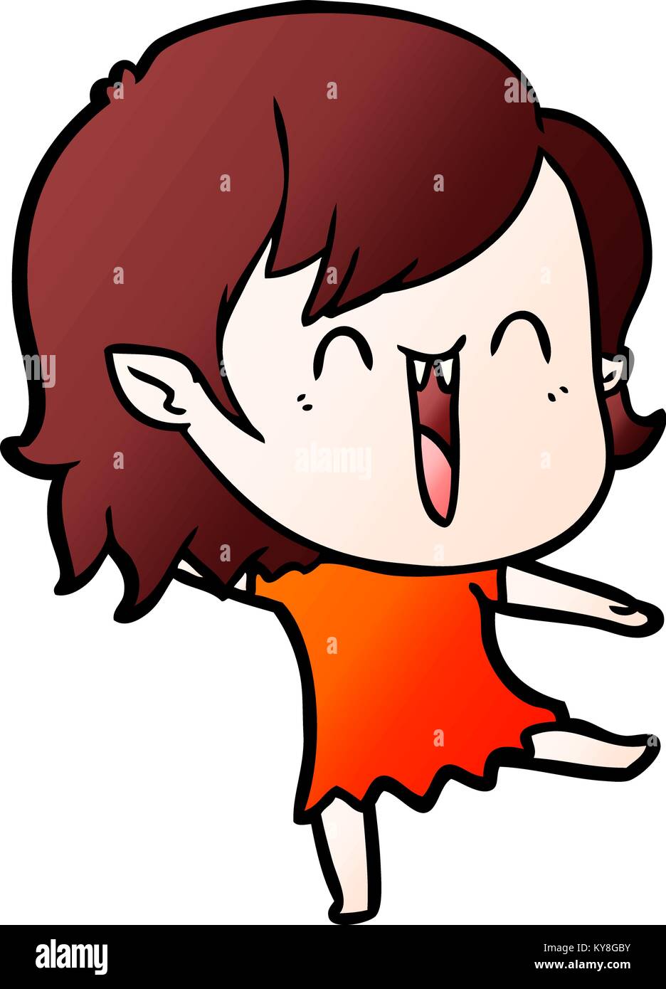 cute cartoon happy vampire girl Stock Vector Image & Art - Alamy