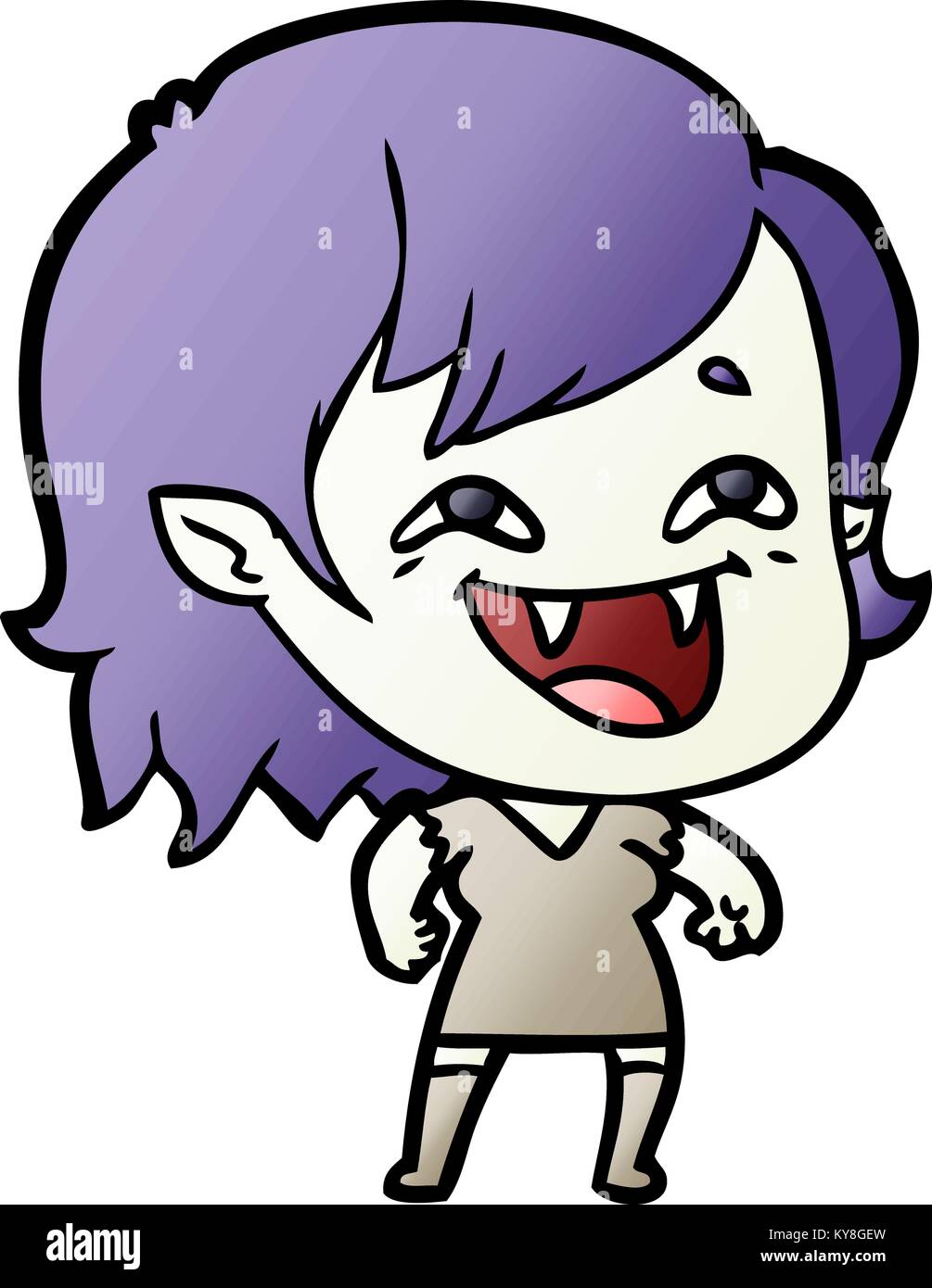 cartoon laughing vampire girl Stock Vector Image & Art - Alamy
