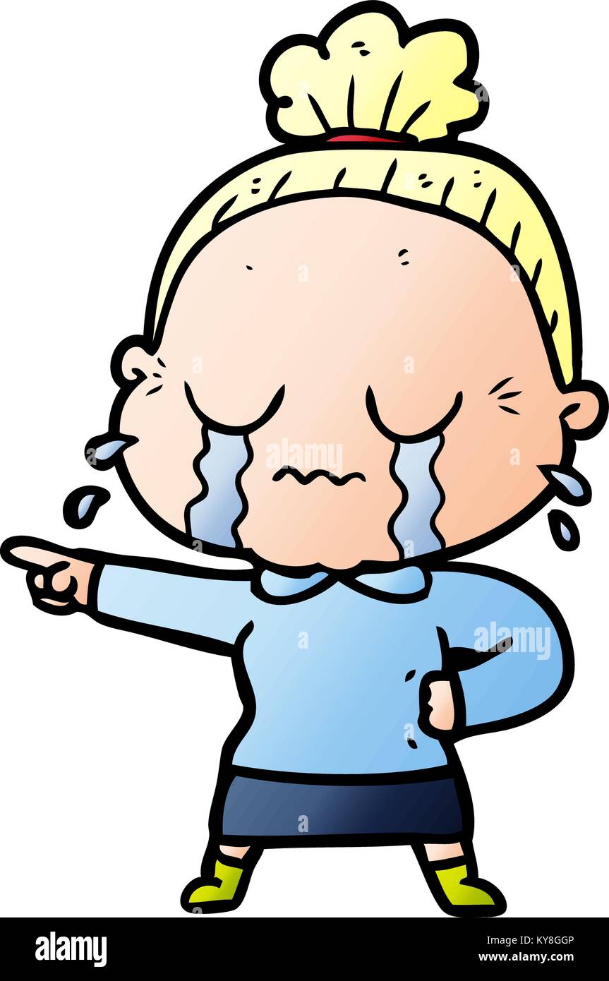 Sad Old Woman Drawing Stock Vector Images - Alamy