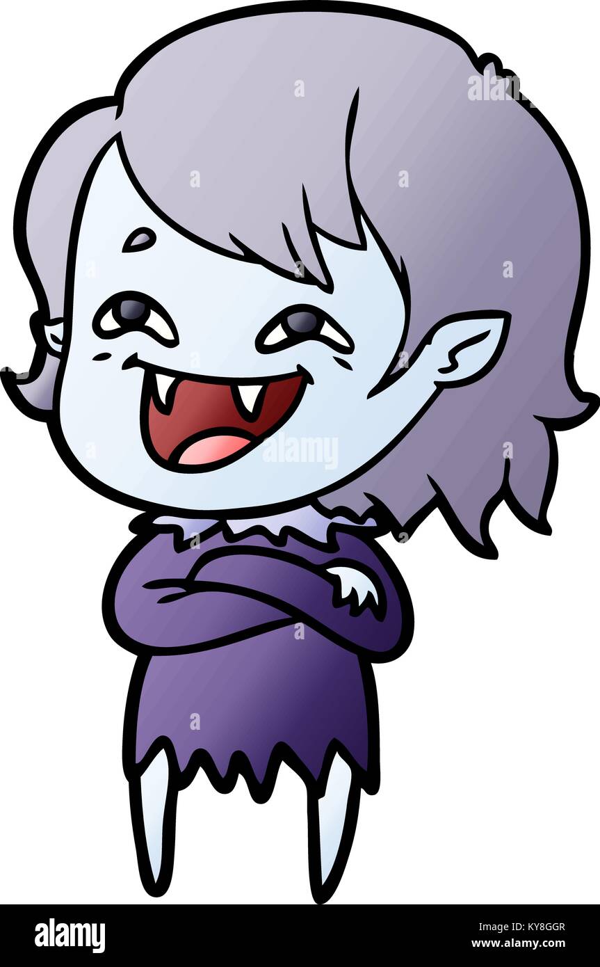cartoon laughing vampire girl Stock Vector Image & Art - Alamy