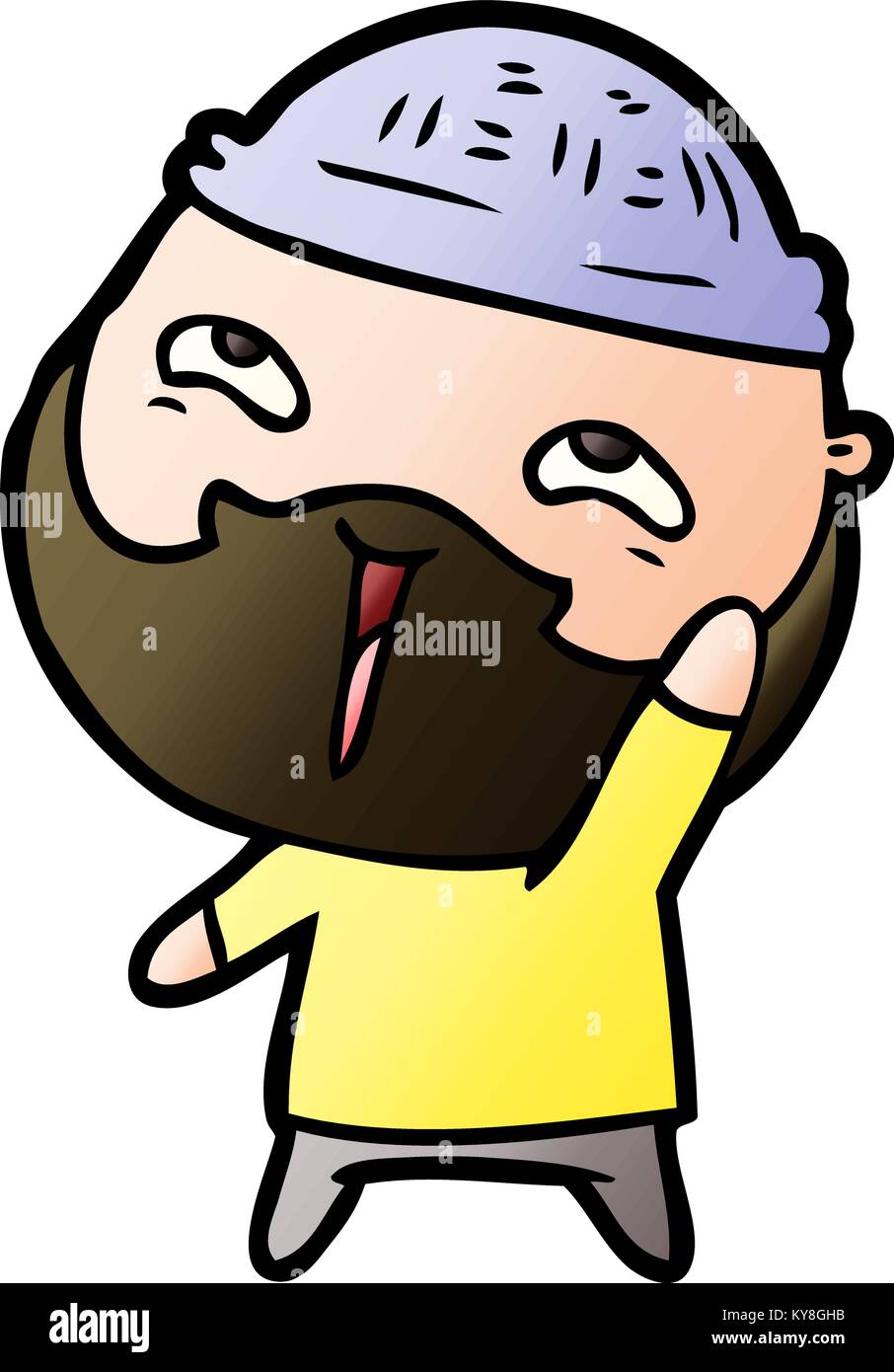 cartoon happy bearded man Stock Vector Image & Art - Alamy