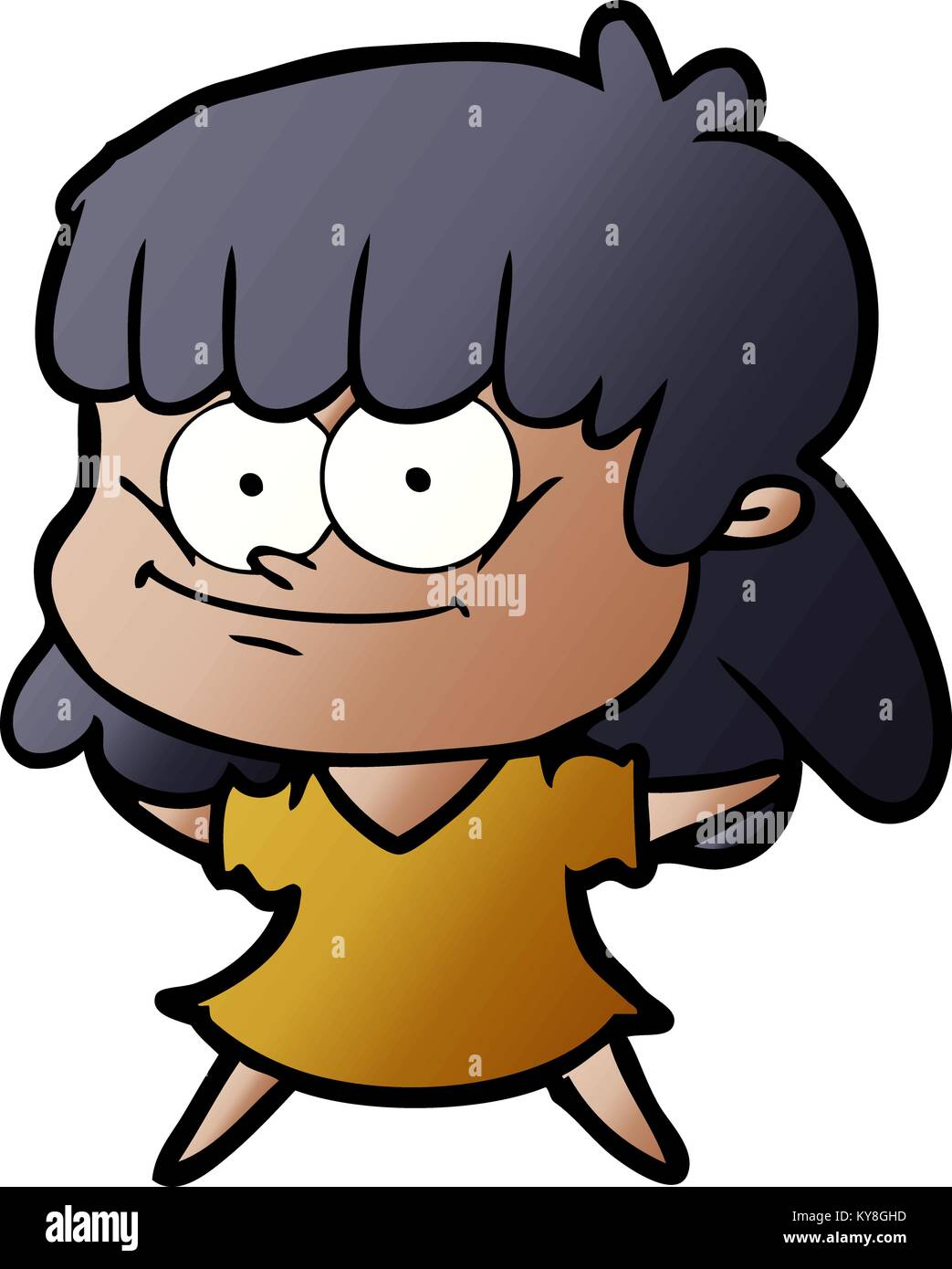 cartoon girl smiling Stock Vector Image & Art - Alamy