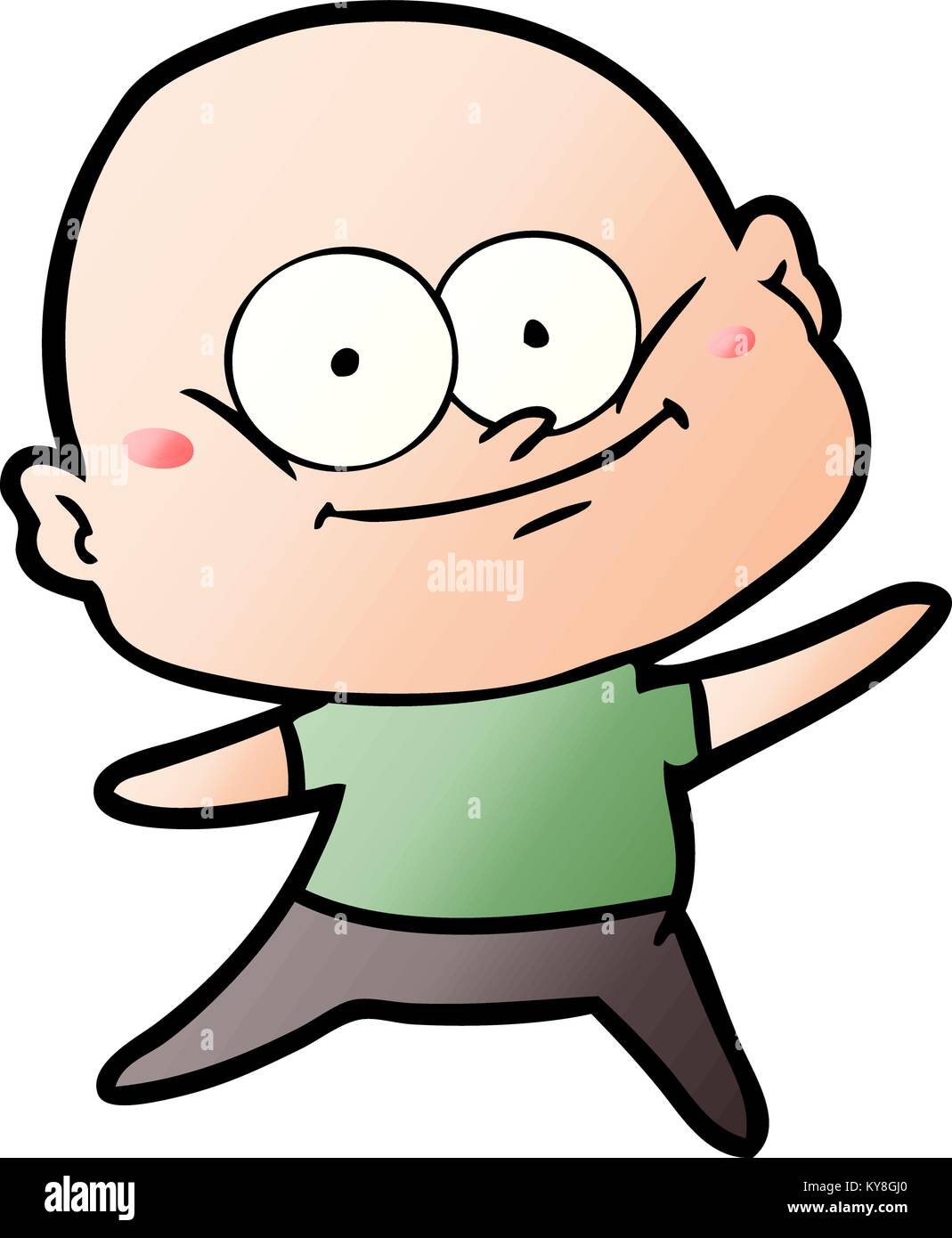 cartoon bald man staring Stock Vector Image & Art - Alamy