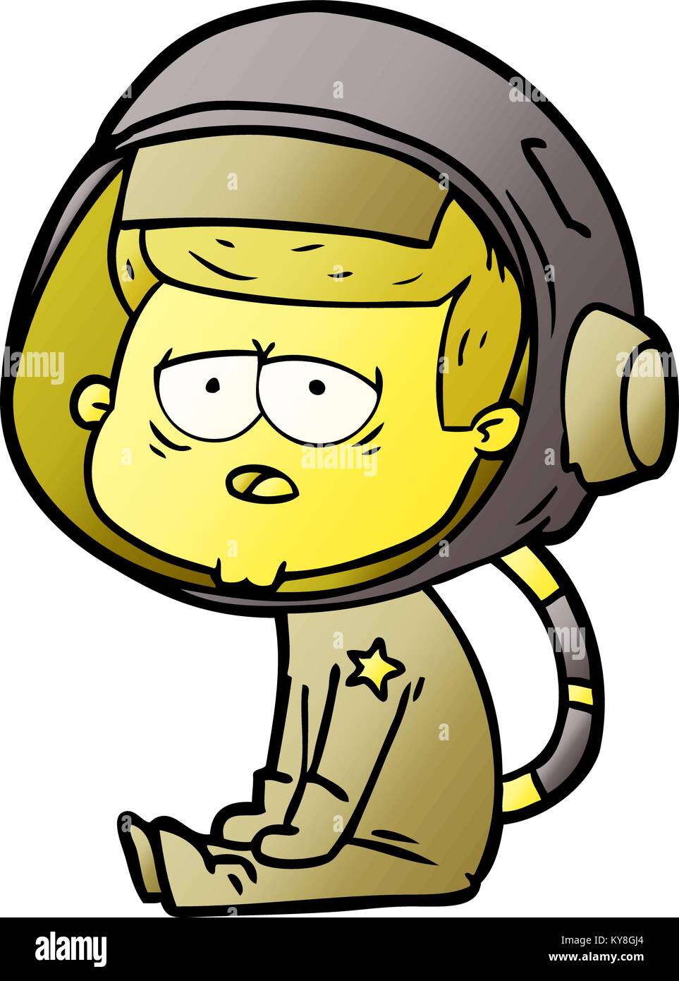 cartoon tired astronaut Stock Vector Image & Art - Alamy