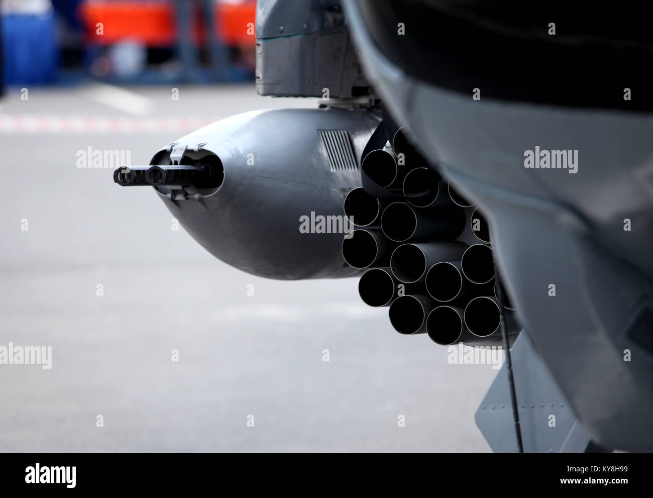 suspension container with rockets weapon attack helicopter Stock Photo ...