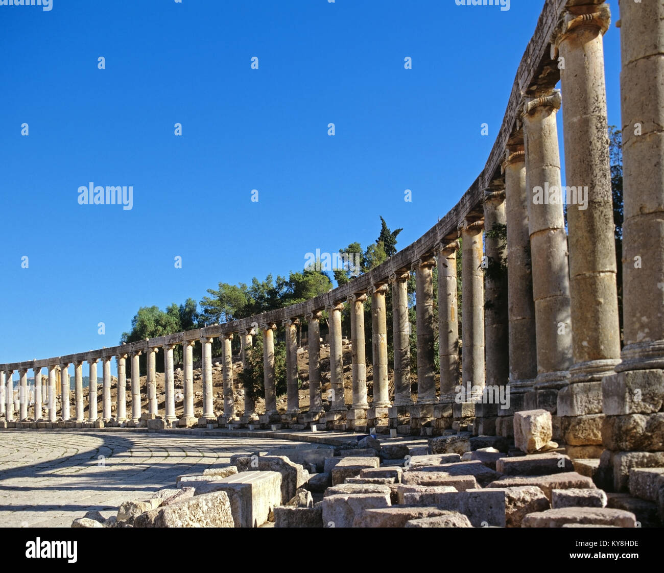 2196. Roman Forum with Ionic Columns, Jerash, Irbid Gov, Jordan Stock ...