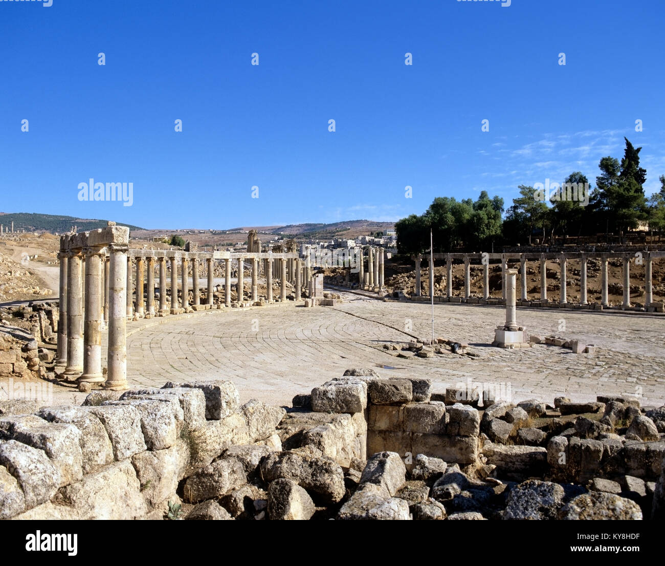 2197. Roman Forum with Ionic Columns, Jerash, Irbid Gov, Jordan Stock ...