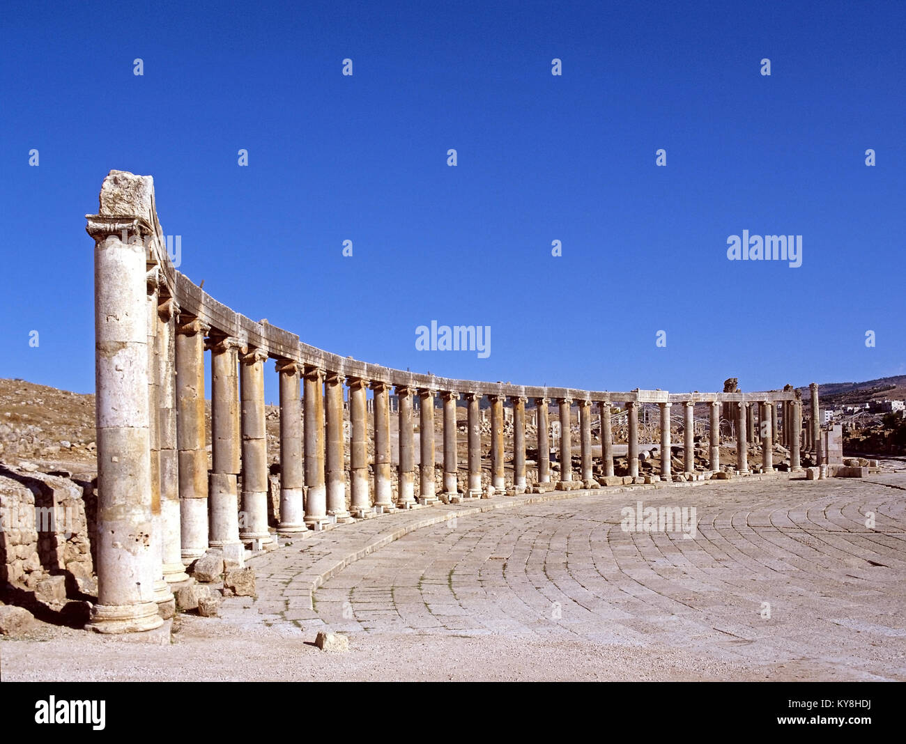 2199. Roman Forum with Ionic Columns, Jerash, Irbid Gov, Jordan Stock ...