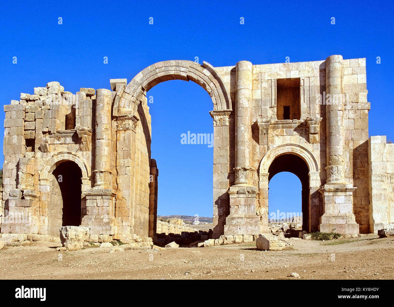 2206. Roman Triumphal Arch of Hardian, Jerash, Irbid Gov, Jordan Stock ...