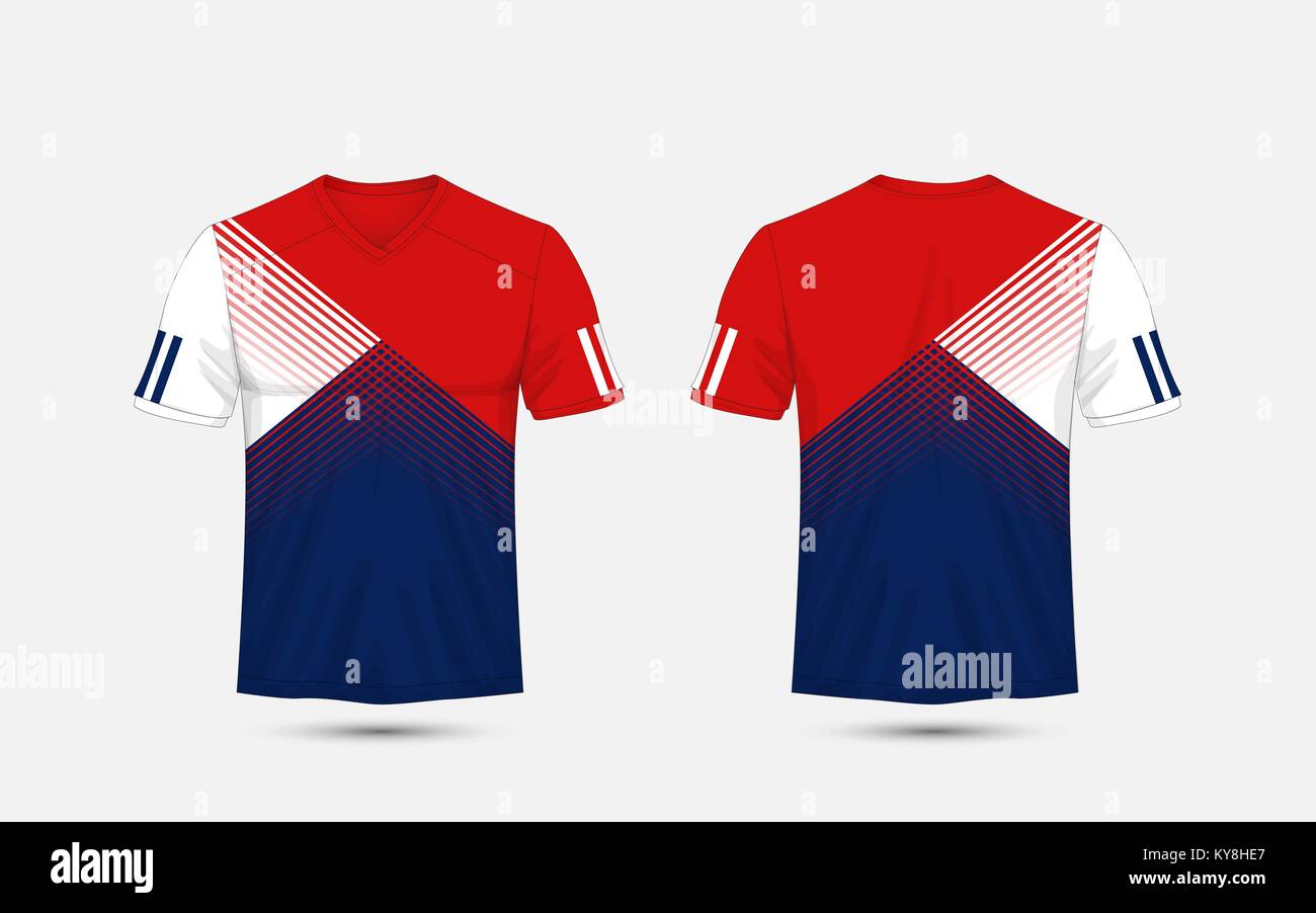 Blue, White and blue stripe pattern sport football kits, jersey, t ...