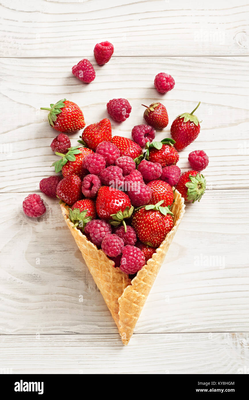 Raspberry and strawberry explosion. Photo of raspberry and strawberry ...