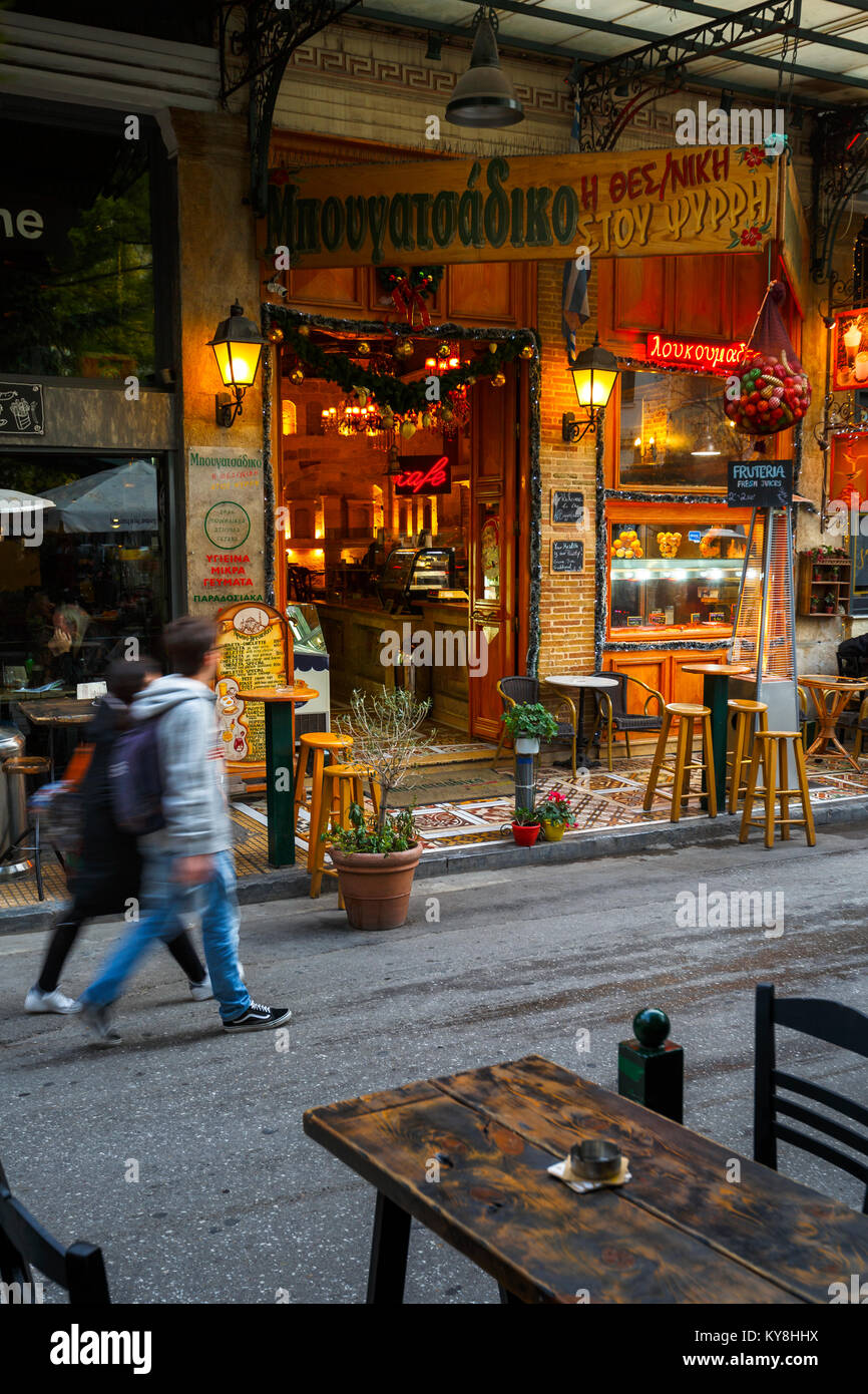 Coffee shop in Psirri neighborhood of Athens Stock Photo - Alamy