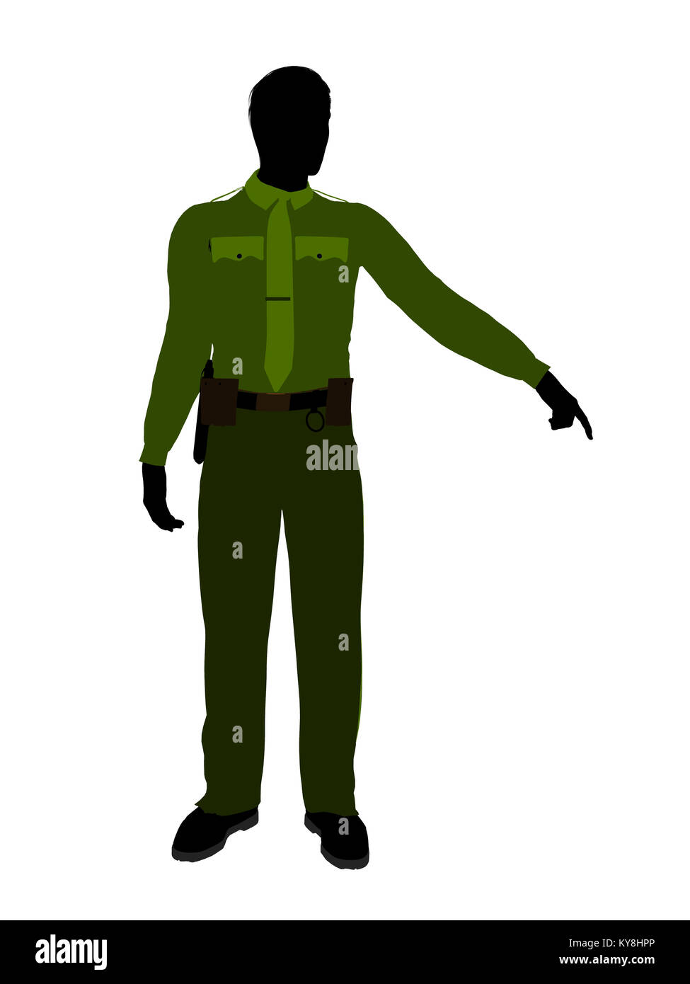 Male sheriff silhouette illustration on a white background Stock Photo ...