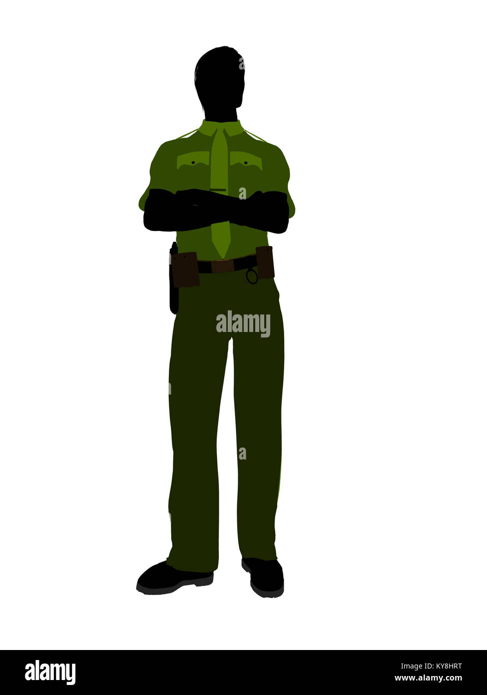 Male sheriff silhouette illustration on a white background Stock Photo ...