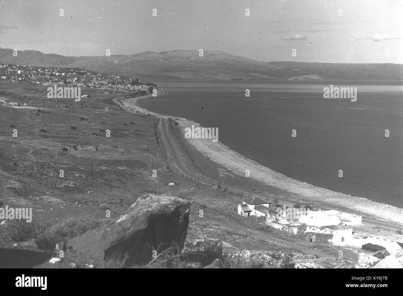 A photograph of Tiberias, a historical city located on the western ...