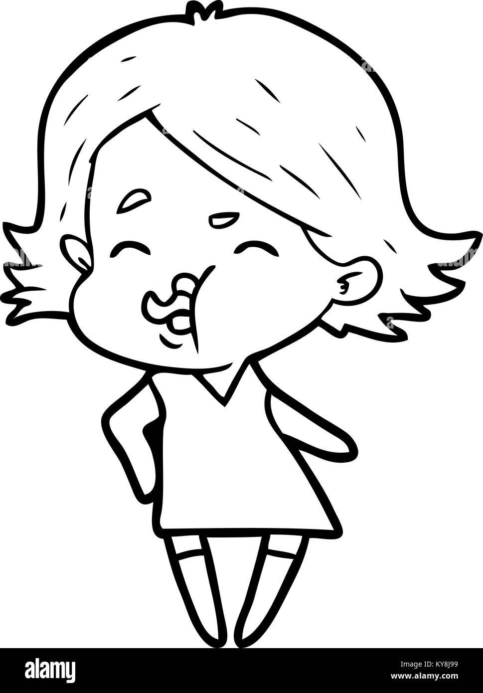 cartoon girl pulling face Stock Vector Image & Art - Alamy