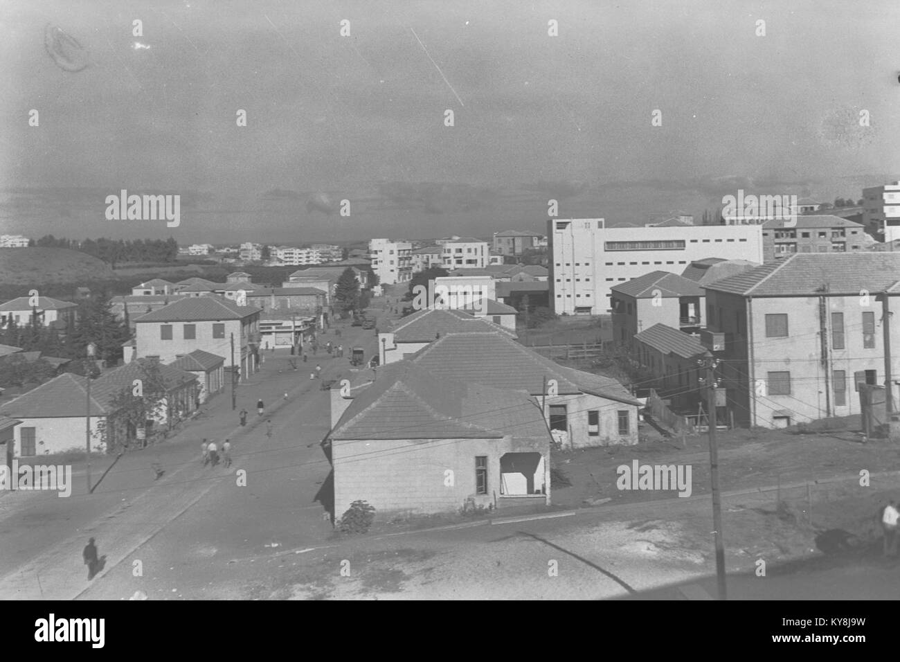 The main street in Bnei Brak, Israel, depicting urban streetscape ...