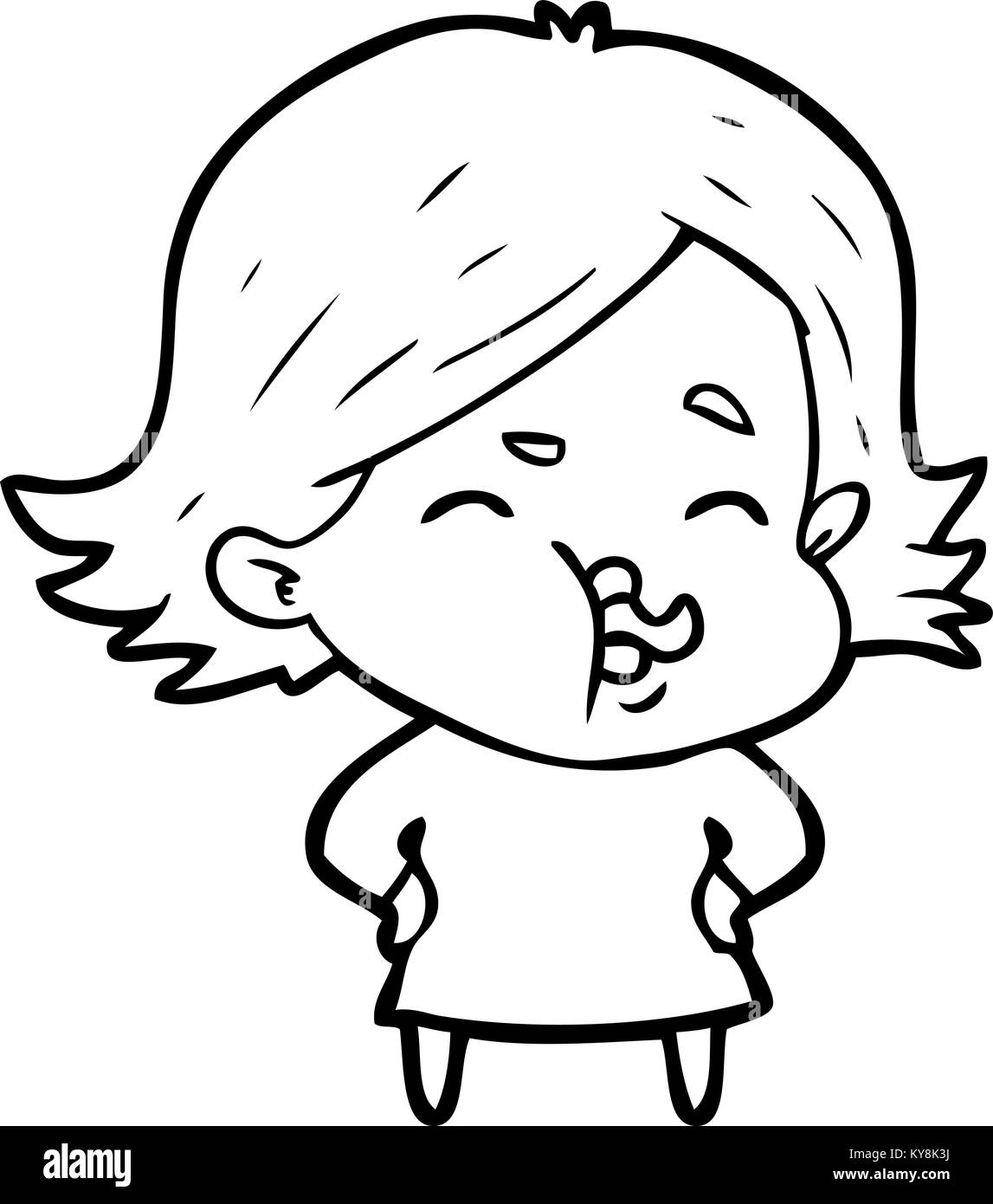 cartoon girl pulling face Stock Vector Image & Art - Alamy