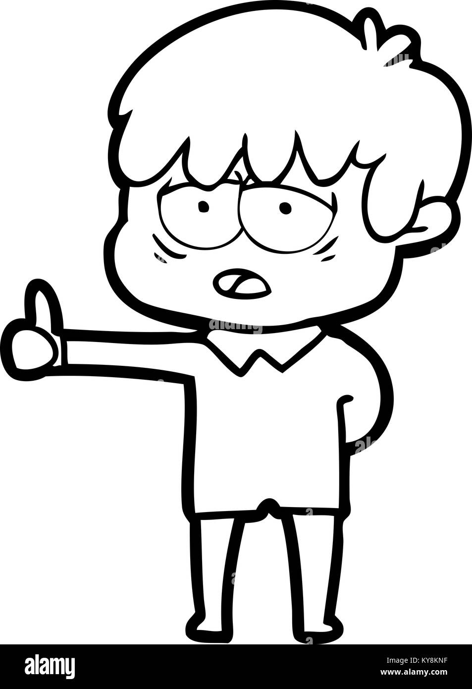 cartoon exhausted boy Stock Vector Image & Art - Alamy