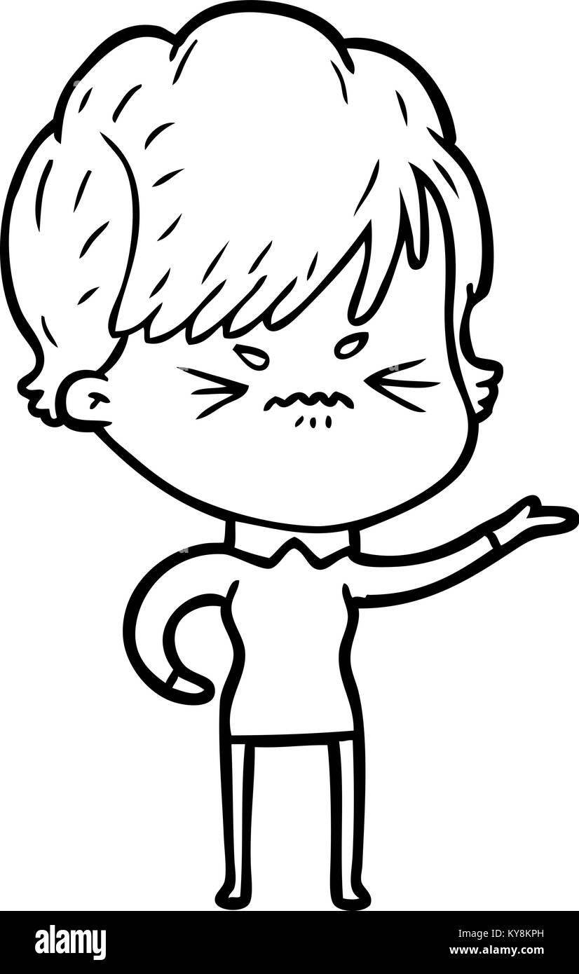 cartoon frustrated woman Stock Vector Image & Art - Alamy