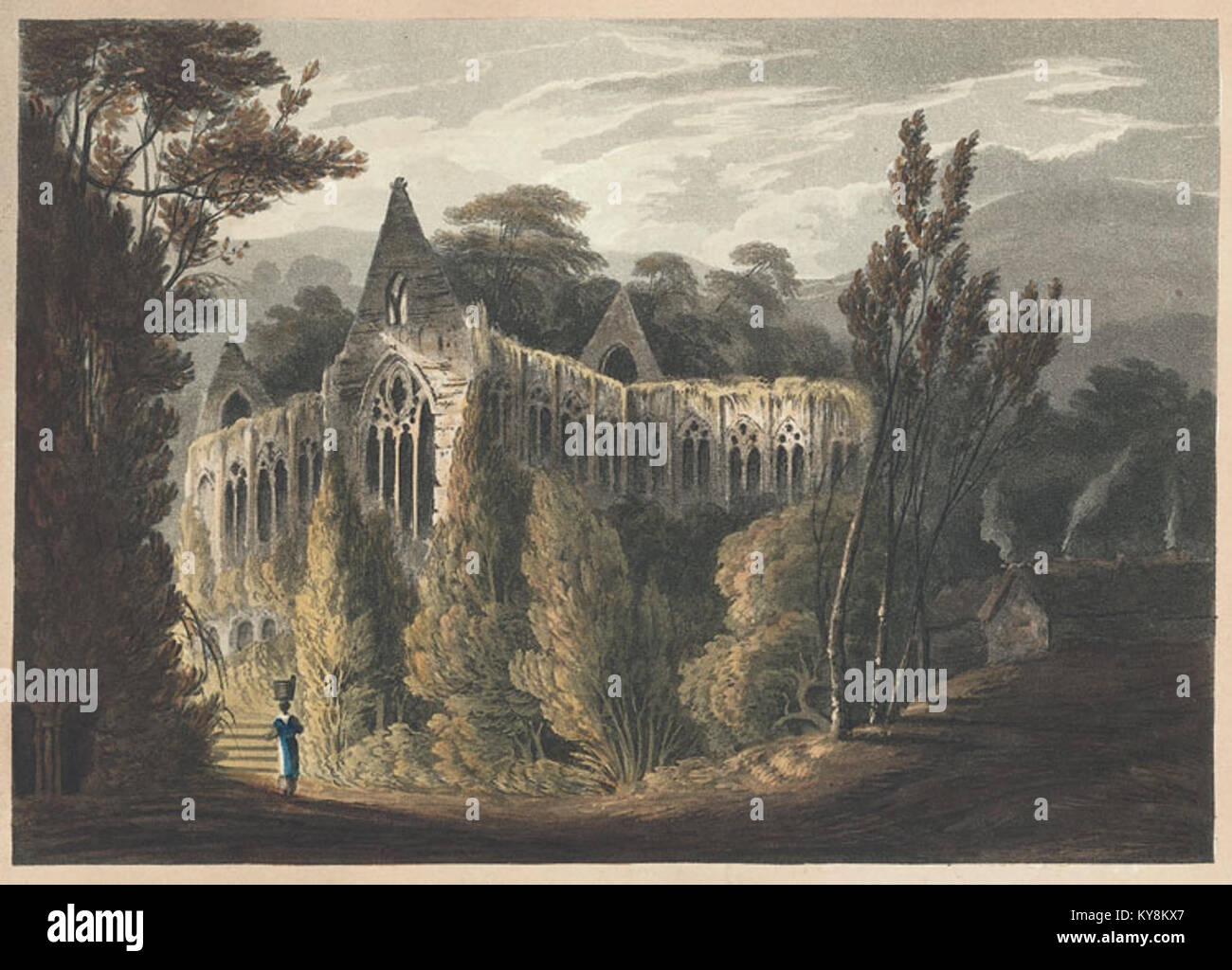 This photograph shows a northern view of Tintern Abbey, a famous ruin ...