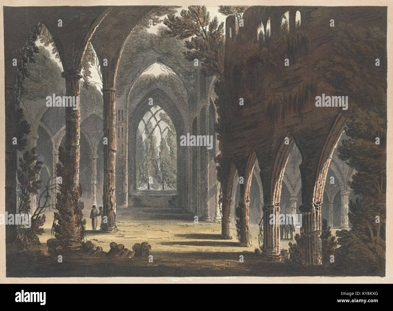 Tintern Abbey, Grand West Window Stock Photo - Alamy