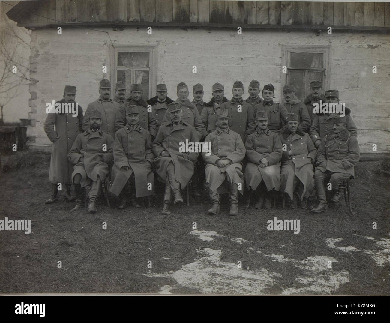 The staff of the 24th Infantry Division at Palzca, photographed on ...
