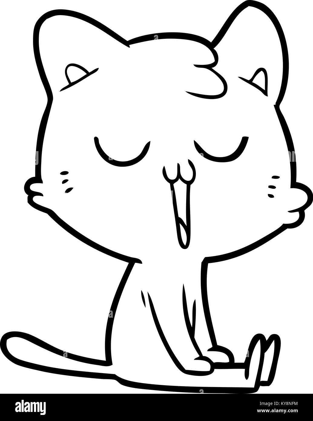 cartoon cat singing Stock Vector Image & Art - Alamy