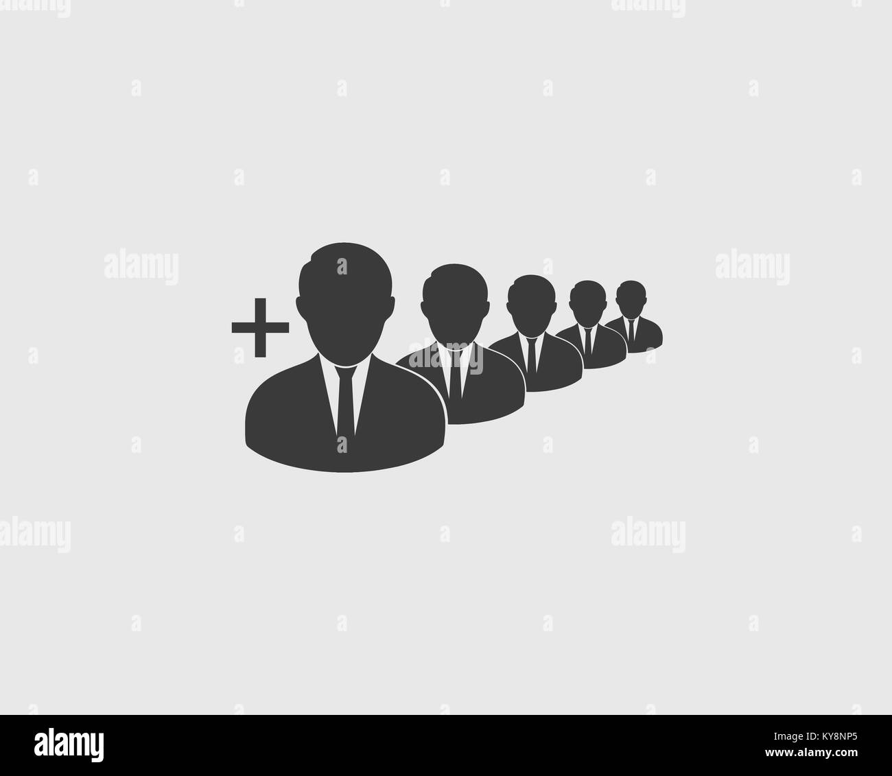 Increase or Add users Icon on gray background Stock Vector Image & Art ...