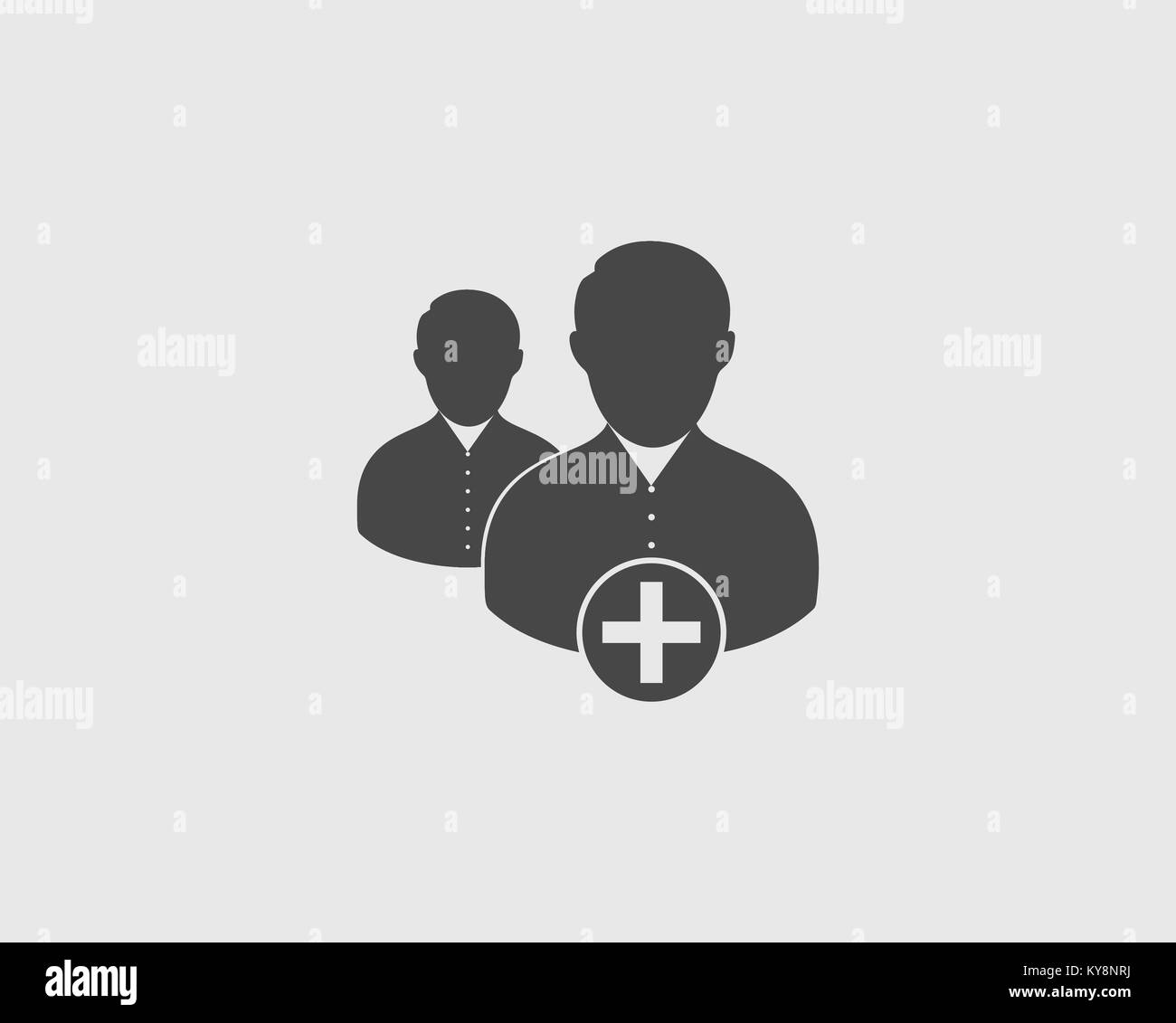 Increase or Add users Icon on gray background Stock Vector Image & Art ...
