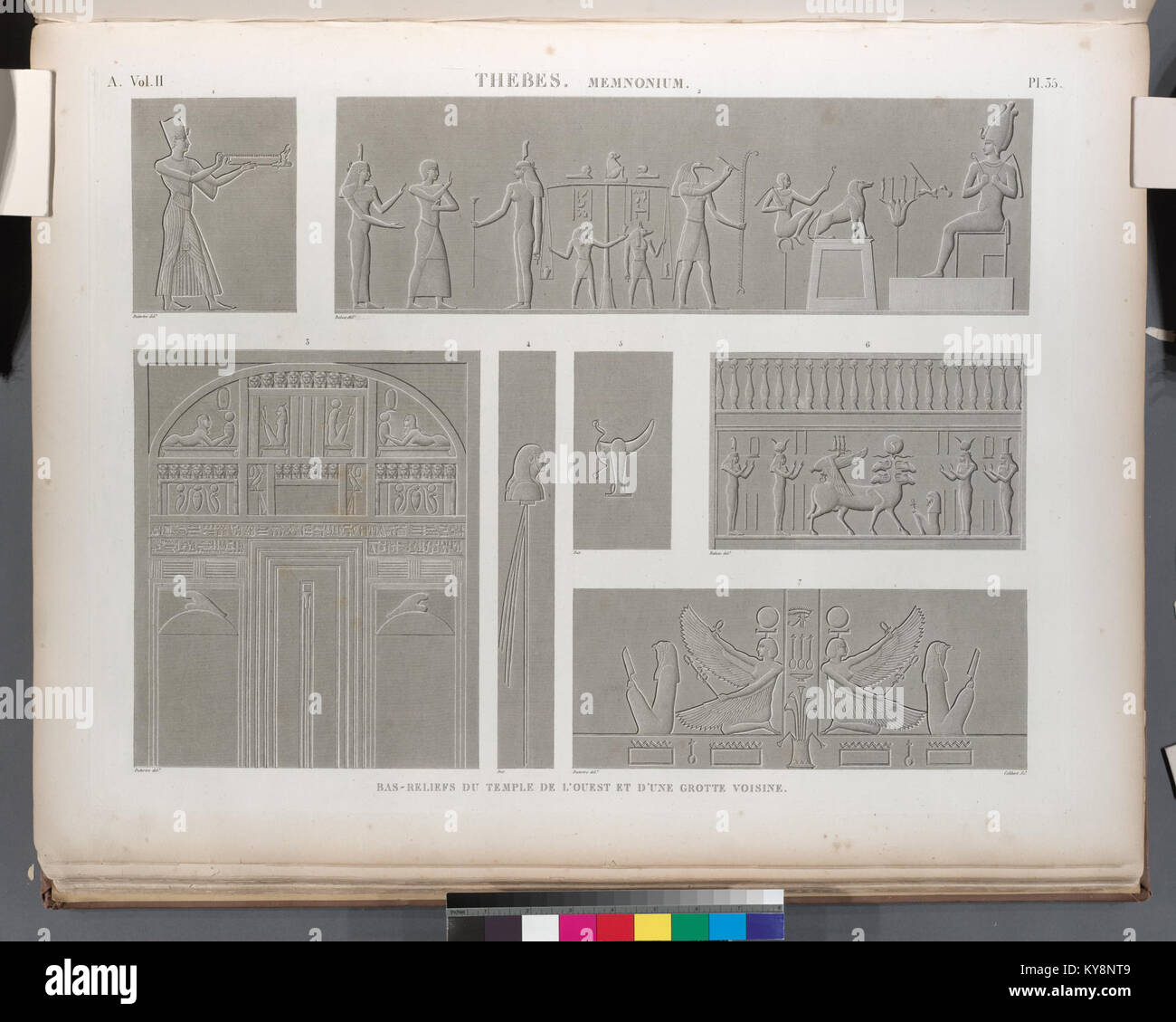 Bas-reliefs from the Temple of Ramesses II (Ramesseum), depicting ...