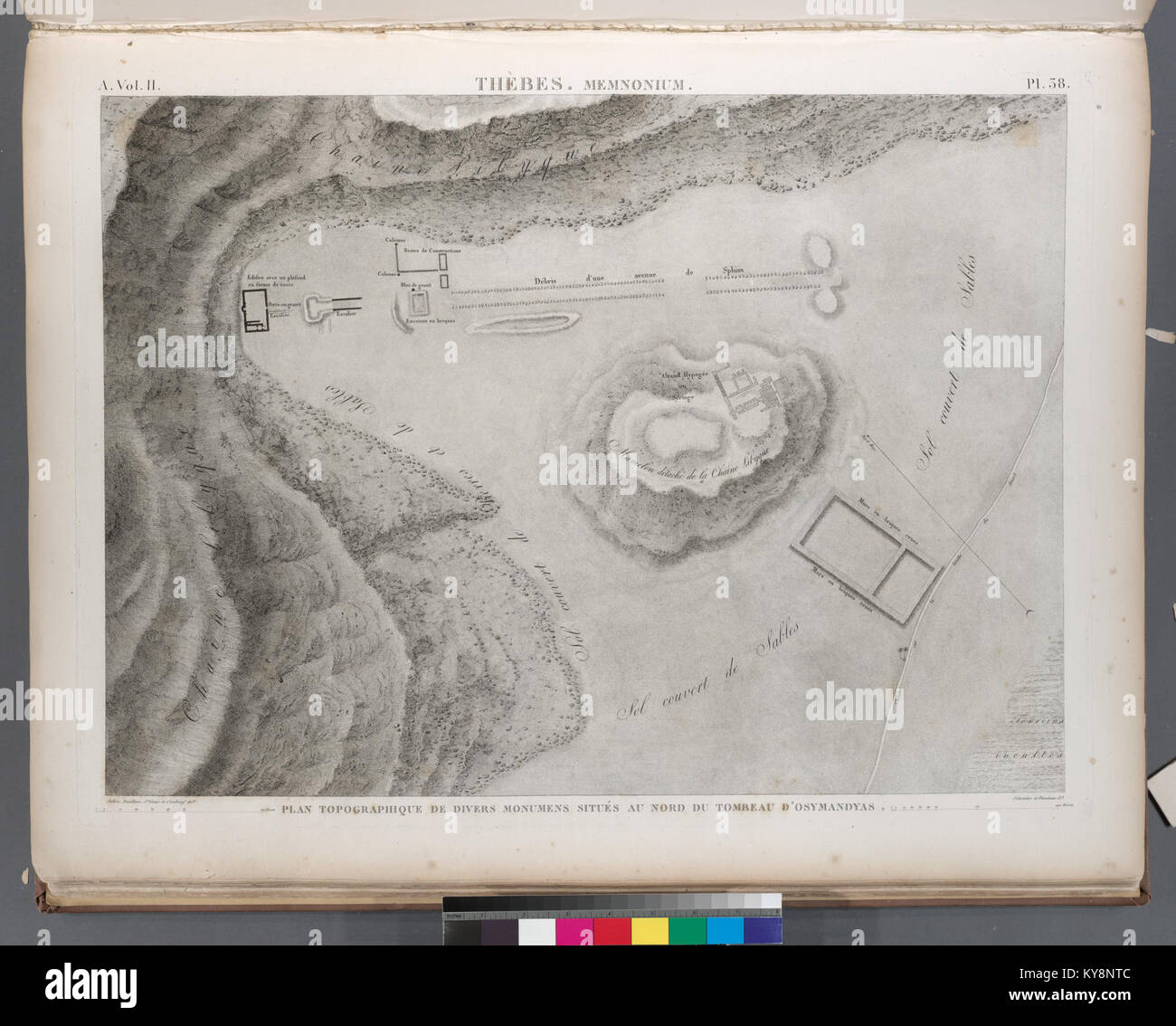 Topographic plan of monuments north of the tomb of Osymandyas in Thebes ...