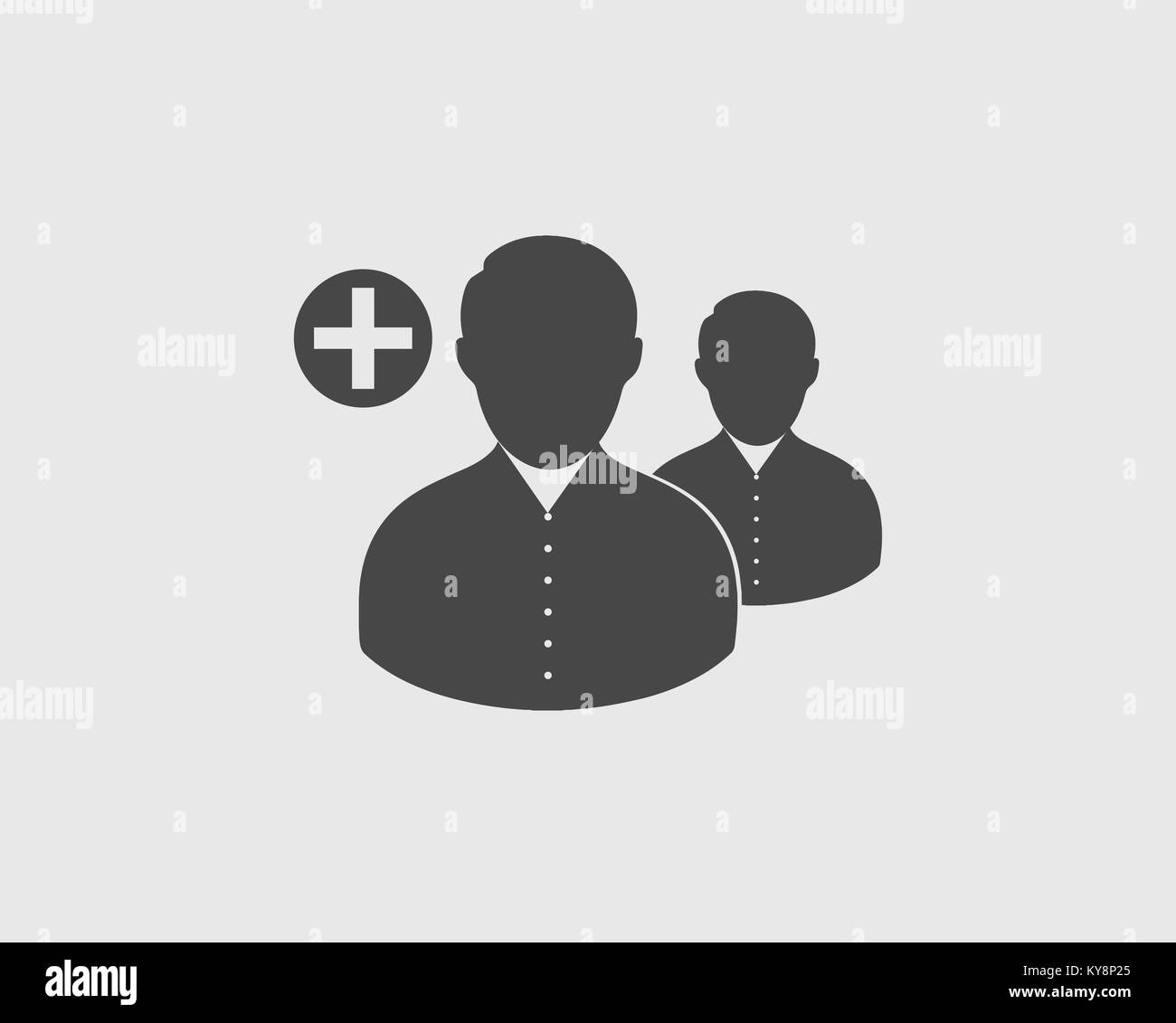Increase or Add users Icon on gray background Stock Vector Image & Art ...