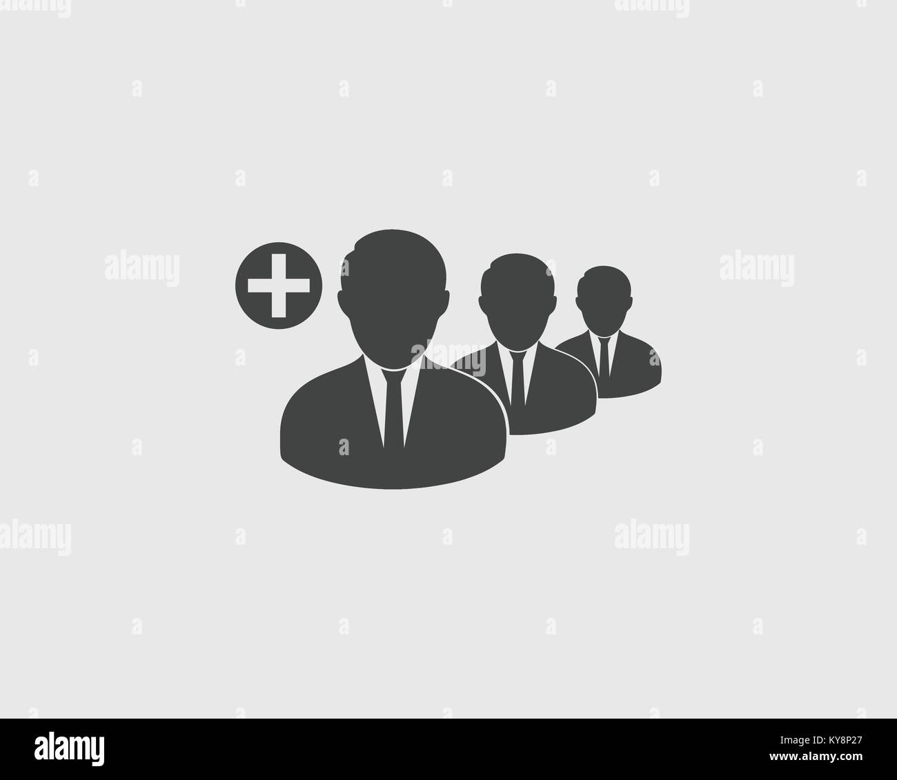 Increase or Add users Icon on gray background Stock Vector Image & Art ...