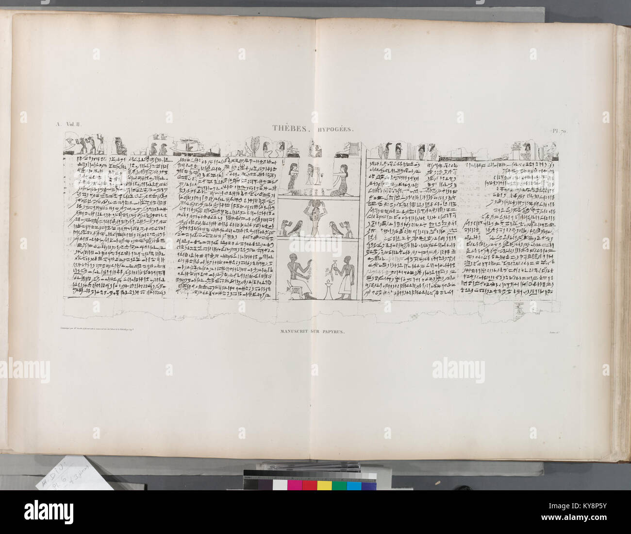 A manuscript on papyrus from the Thesaurus, detailing ancient texts and ...