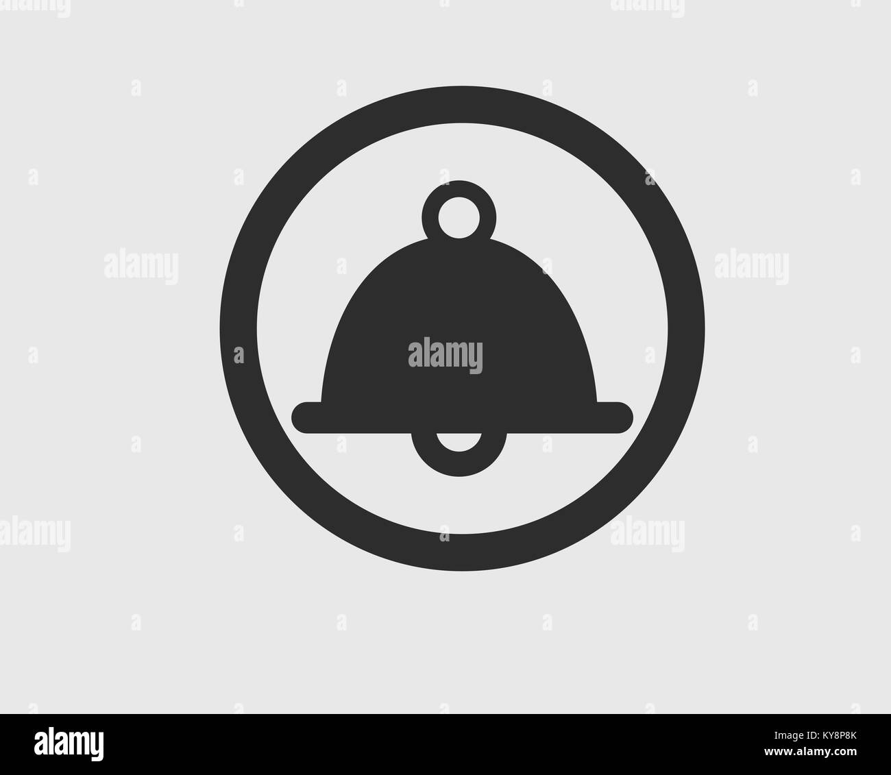 Colorful Bell Icon with round shape on gray background Stock Vector ...