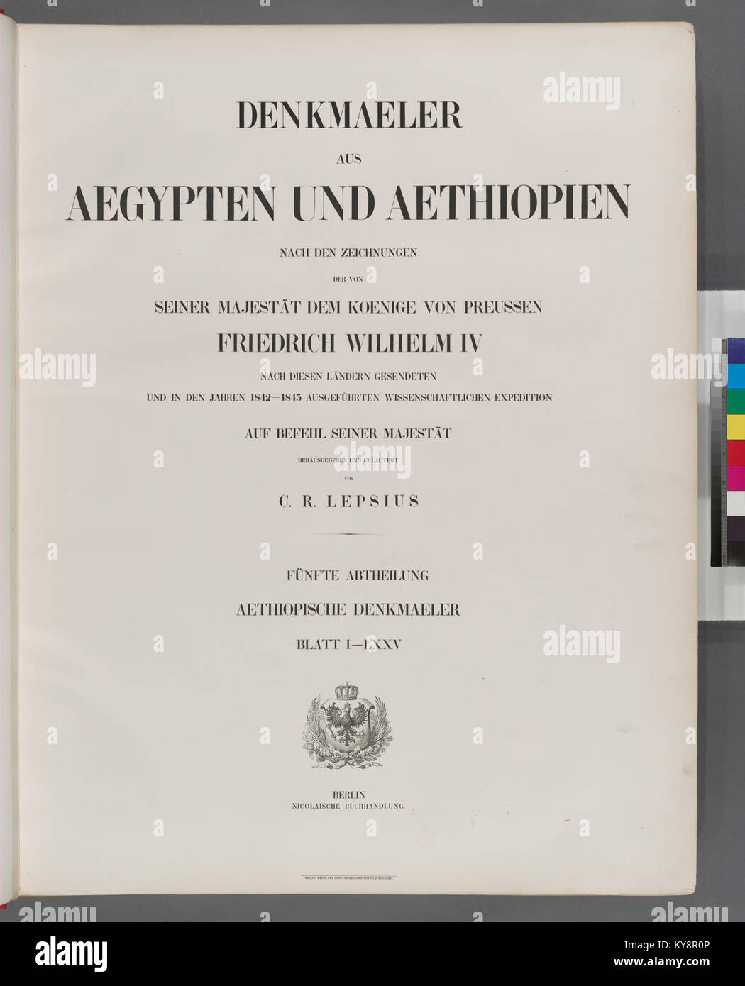 Title page from 'Monuments from Egypt and Ethiopia', section five ...