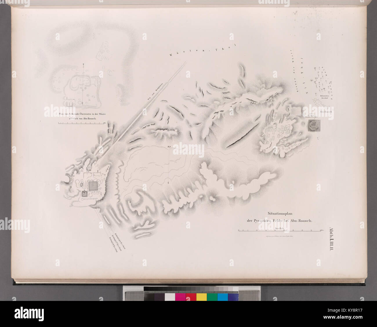 A map showing the pyramid fields near Abu Roash in Egypt, documenting ...