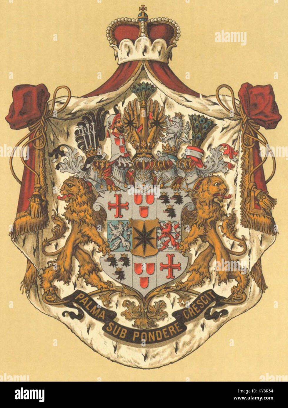 The coat of arms of the Principality of Waldeck and Pyrmont, a historic ...