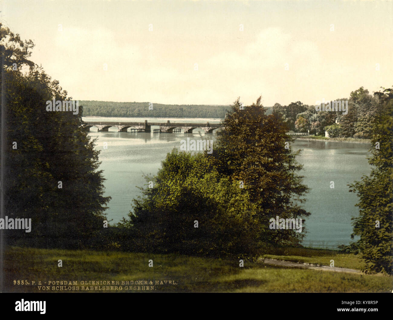 A historical photograph of Glienicker Bridge in Potsdam, Germany ...
